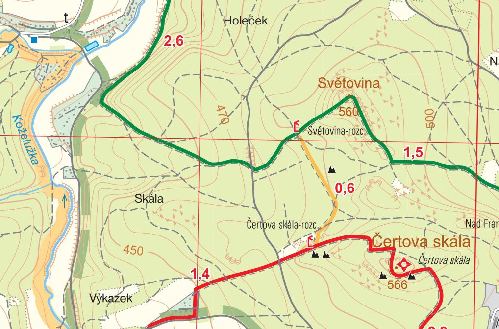 CHKO Křivoklátsko, jih 1:25 000 Geodézie On Line